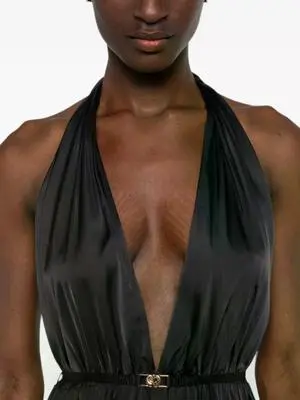 Maje Halterneck Belted Midi Dress