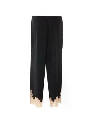 Rixo Marcela Lace-trim Trousers - Black