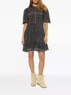 MARANT ETOILE Daynia Polka-dot Mini Dress - Black
