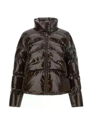 Pinko Quilted Love Birds Puffer Jacket - Brown