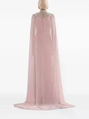 SAIID KOBEISY Embellished Cape-sleeve Maxi Dress