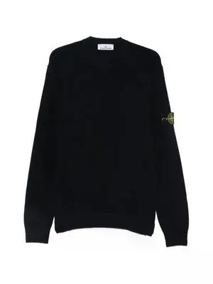 Stone Island Logo-patch Long-sleeve Sweater - Blue