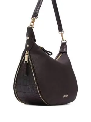 Liu Jo Grained Shoulder Bag With Logo Detail - Brown