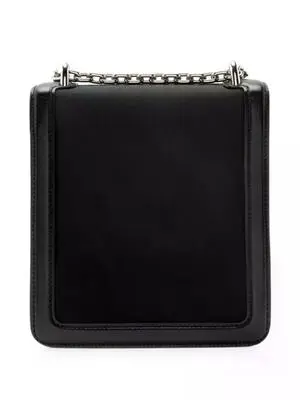 Prada Jacquard Logo Flap Crossbody Bag - Black