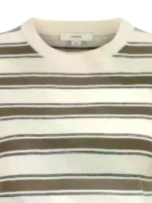 Vince Striped Fine Knit Crew Neck Sweater