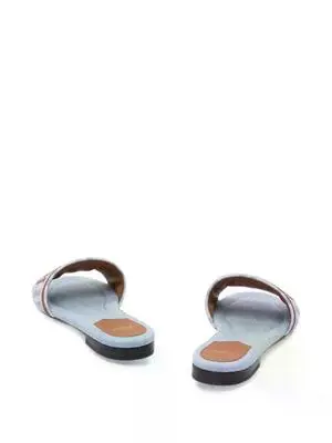 Fendi Sunshine Logo-patch Denim Sandals