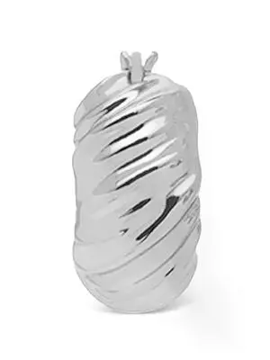 YOJ Kola Ribbed Hoop Earrings - Silver