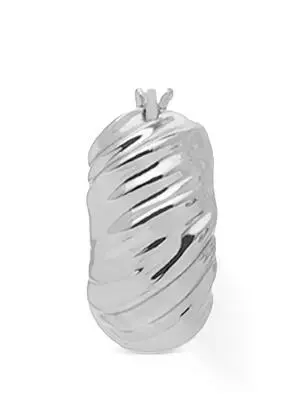 YOJ Kola Ribbed Hoop Earrings - Silver