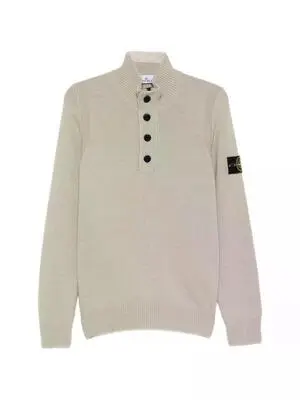 Stone Island Logo-patch Long-sleeve Sweater - Neutrals