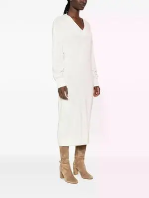 Liviana Conti V-neck Knitted Midi Dress