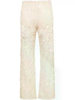 Off-white Mid Rise Pants For Women