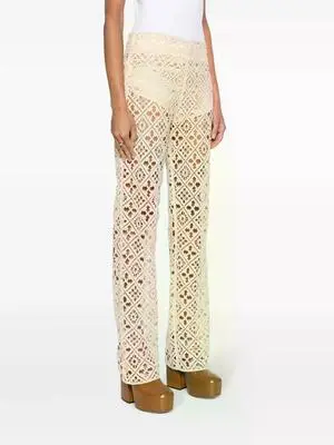 Off-White Cotton-blend Lace Trousers
