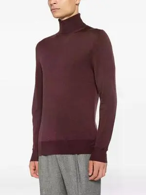 Canali Roll-neck Long-sleeve Sweater - Red