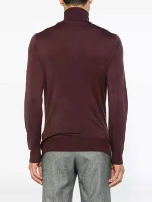Canali Roll-neck Long-sleeve Sweater - Red