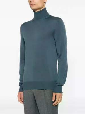 Canali Roll-neck Long-sleeve Sweater - Blue