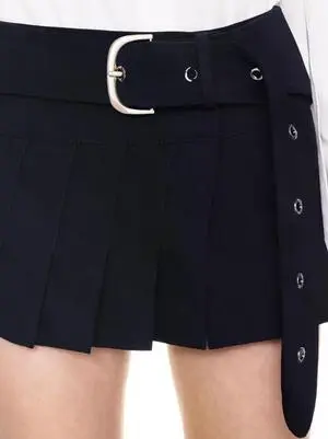 Off-White Belted Pleated Miniskirt