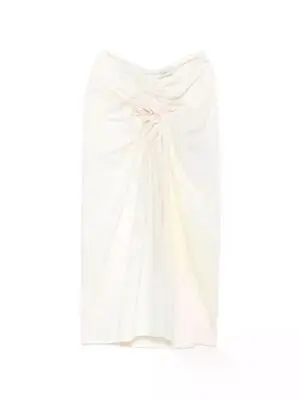 Magda Butrym Knot-detail Ruched Midi Skirt - Neutrals