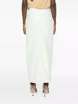 Magda Butrym Knot-detail Ruched Midi Skirt - Neutrals