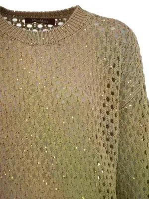 Max Mara Sequin-embellished Openwork Sweater