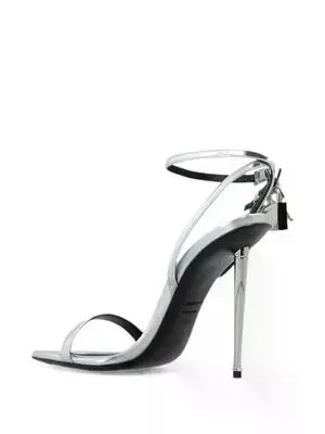 TOM FORD Padlock-embellished Metallic-effect Sandals