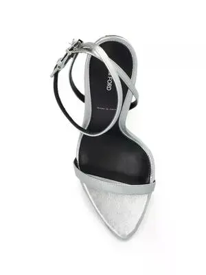 TOM FORD Padlock-embellished Metallic-effect Sandals