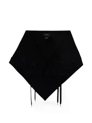 Simone Rocha Lace-up Merino-wool Scarf - Black