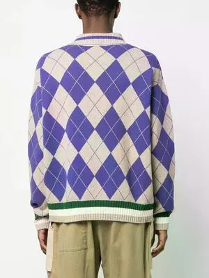 Dsquared2 Argyle Check Polo Collar Jumper