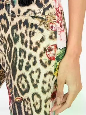 Roberto Cavalli Jaguar-print Floral-print Trousers