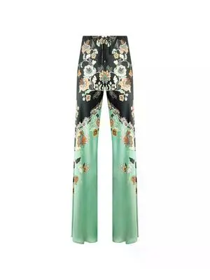 Roberto Cavalli Floral-print Drawstring Trousers - Black