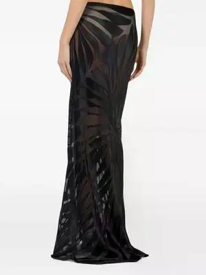 Roberto Cavalli Sheer Ray Print Maxi Skirt