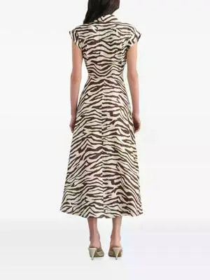 TOCCIN Serena Zebra-print Midi Dress
