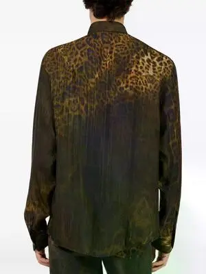 Roberto Cavalli Leopard-print Long-sleeve Shirt
