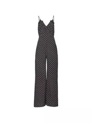 FLEUR DU MAL Juliet Lace Silk Jumpsuit - Black