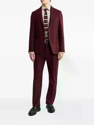 Etro Trousers In Mélange-effect Wool-blend Fabric