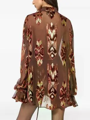 Roberto Cavalli Sheer Patterned Shirt