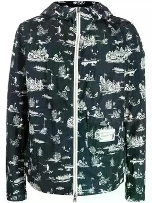 Woolrich Graphic Print Ripstop Windbreaker - Blue