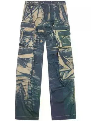 DIESEL® P-hugh Crease-effect Cargo Trousers - Blue