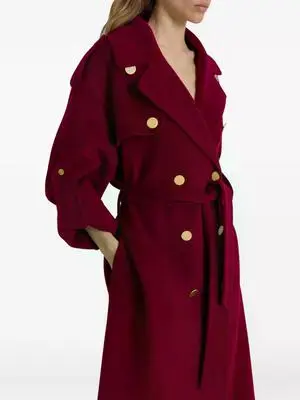 Alberta Ferretti Double-breasted Belted Wool Coat