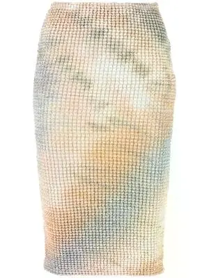 Off-White Tie-dye Pencil Skirt - Neutrals