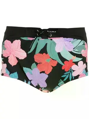 AMIR SLAMA Print Hibiscus Swimming Trunks - Multicolour