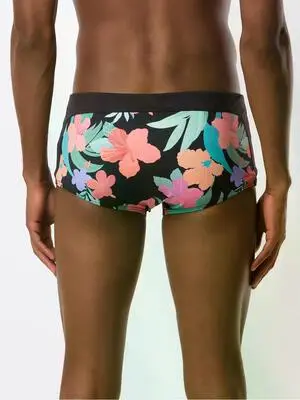 AMIR SLAMA Print Hibiscus Swimming Trunks