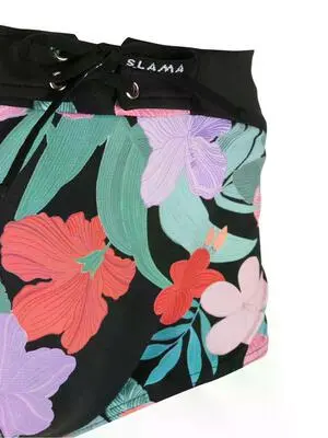 AMIR SLAMA Print Hibiscus Swimming Trunks