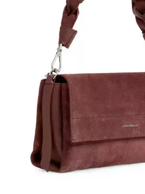 COCCINELLE Boheme Braided-strap Suede Shoulder Bag - Red