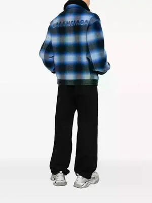 Balenciaga Check-pattern Shirt Jacket - Blue