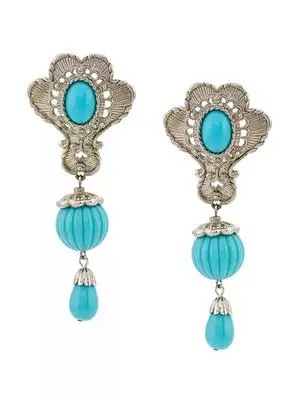 SUSAN CAPLAN 1970s Barrera Drop Clip-on Earrings