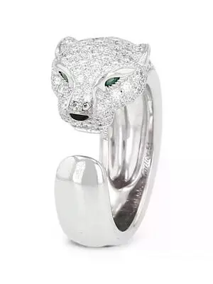 Cartier 2020s Panthère Diamond And Emerald Ring