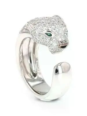 Cartier 2020s Panthère Diamond And Emerald Ring