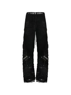 Alberta Ferretti Crochet-mesh Trousers - Black
