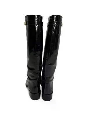 Fendi 2010s Buckle Detail Riding Boots - Black