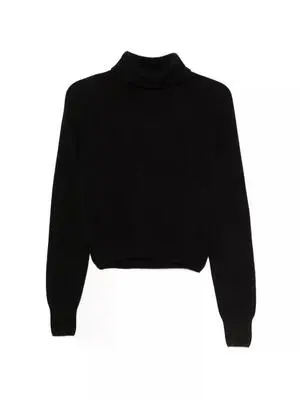 BASERANGE Roll-neck Ribbed-trim Sweater - Black